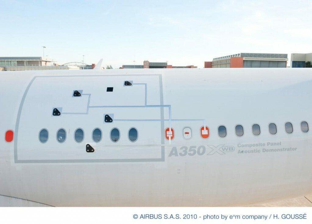 Airbus flight-tests A350 XWB composite fuselage panel