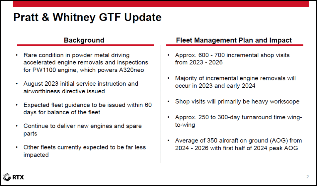 Pratt & Whitney GTF update | AirInsight Group LLC