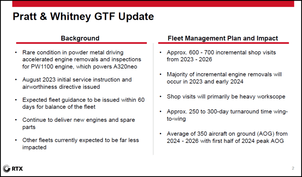 Pratt & Whitney GTF update